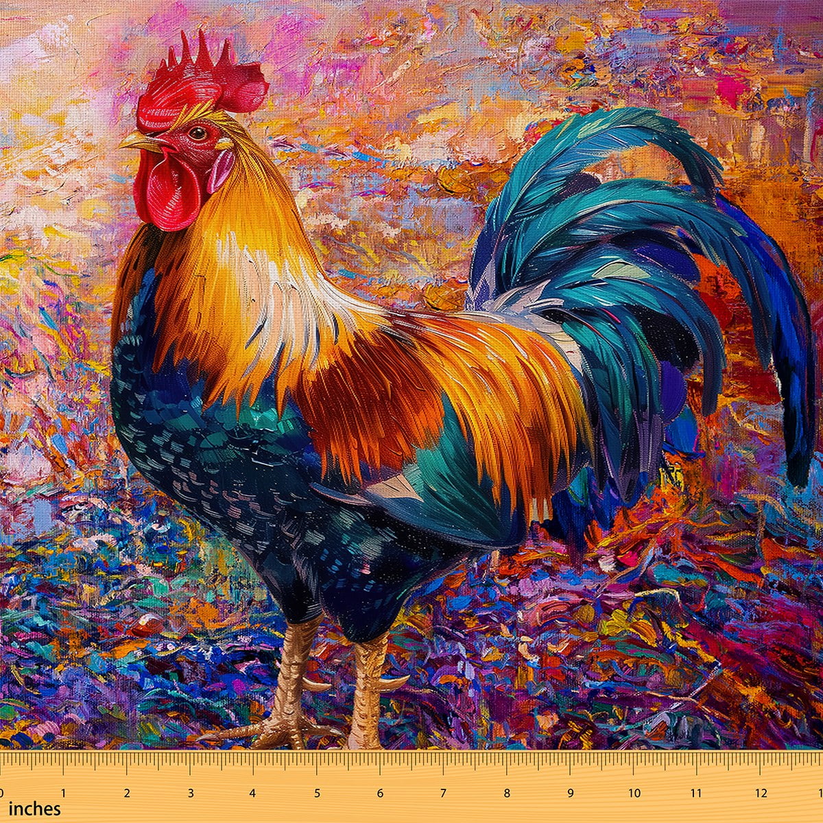 Rooster Upholstery Fabric by the Yard,Chicken Upholstery Fabric,Oil ...