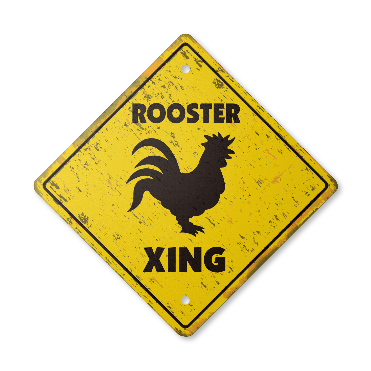 Rooster Vintage Crossing Sign Zone Xing | Indoor/Outdoor Plastic | 20 ...