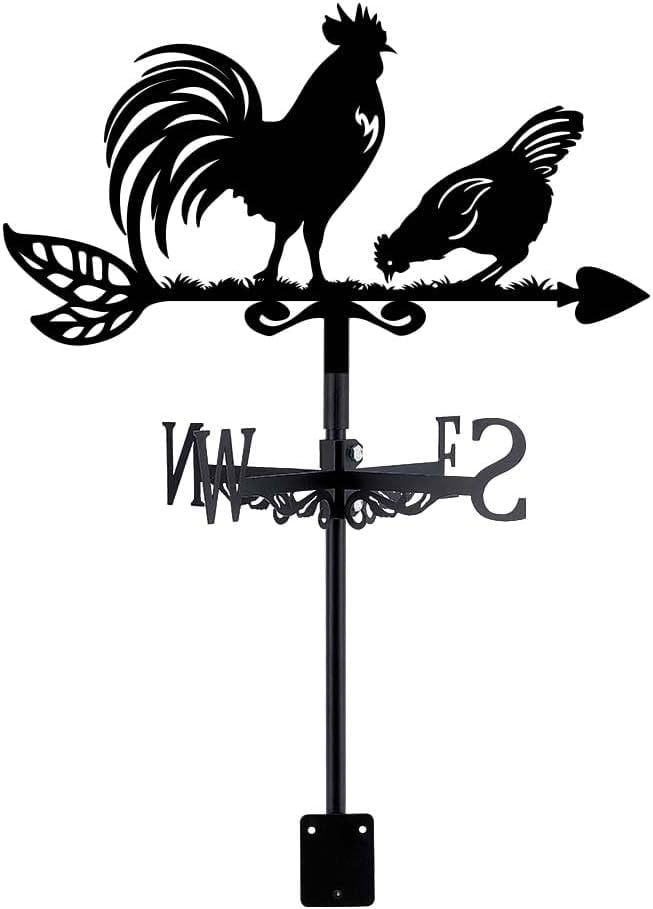 Rooster Weathervanes Animal Metal Weathervane Black Weather Vanes for ...