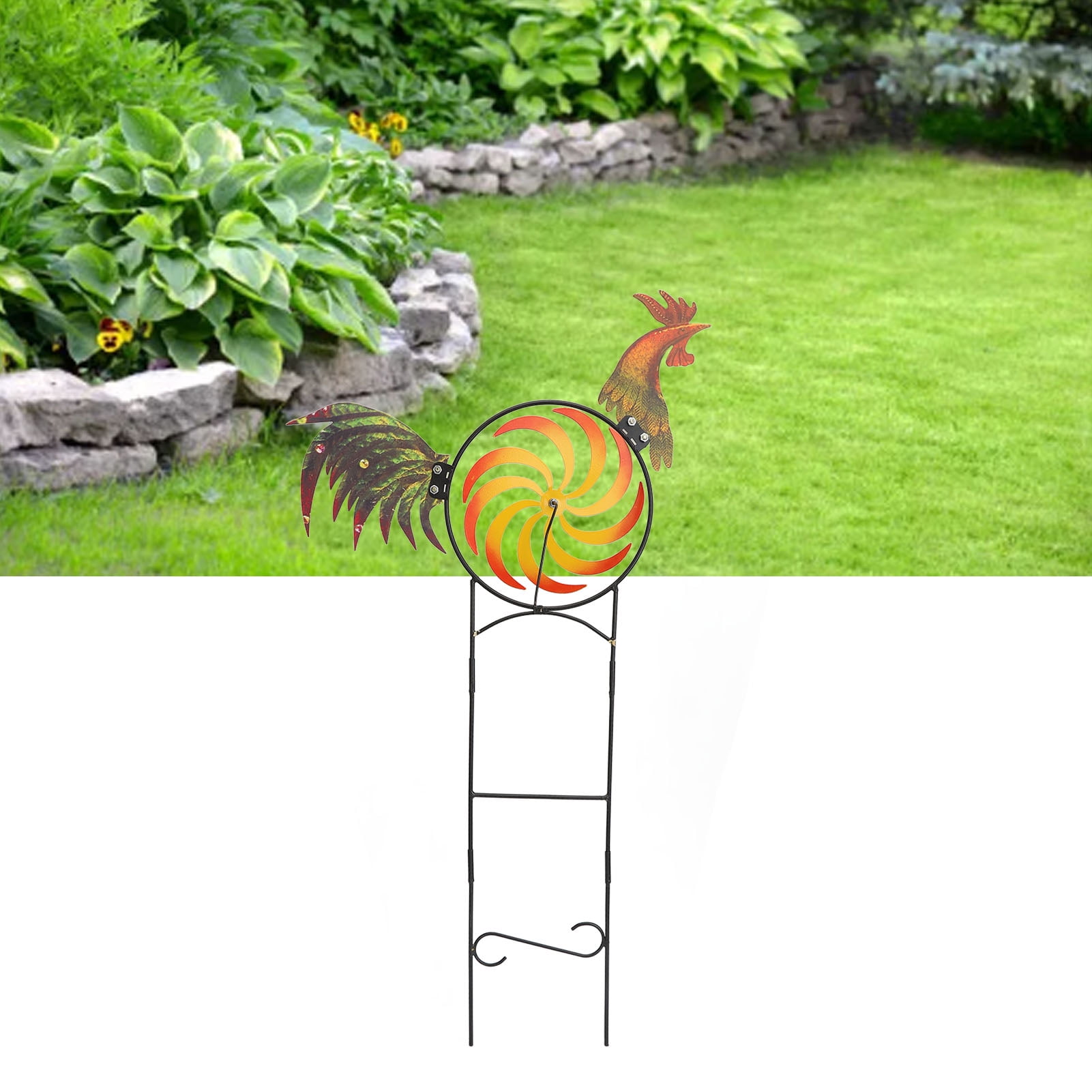Rooster Wind Spinner Metal Iron Windmill Decoration Lawn Courtyard ...