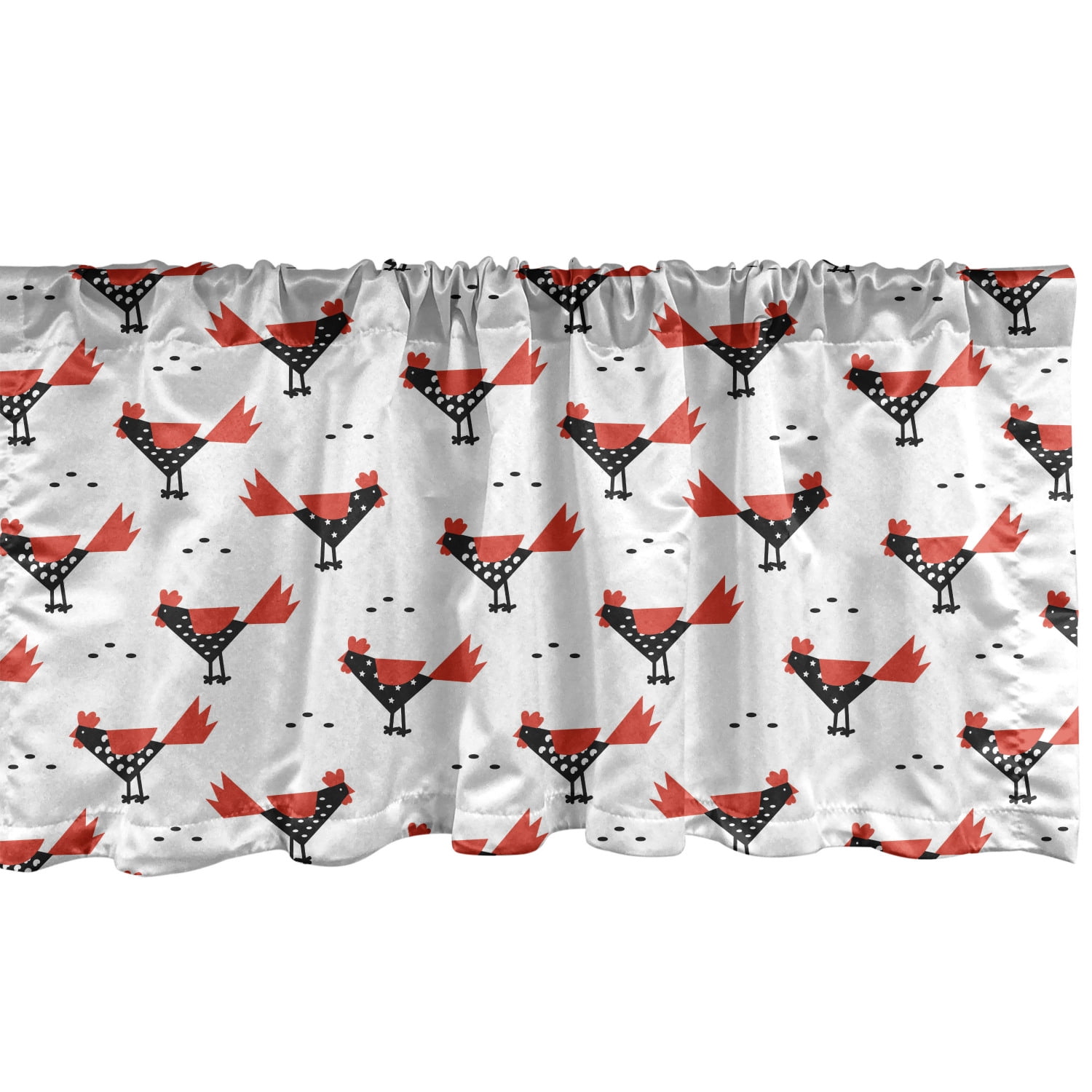 Ambesonne Rooster Valance Pack of 2, Chinese New Year Pattern, 54"X18 ...