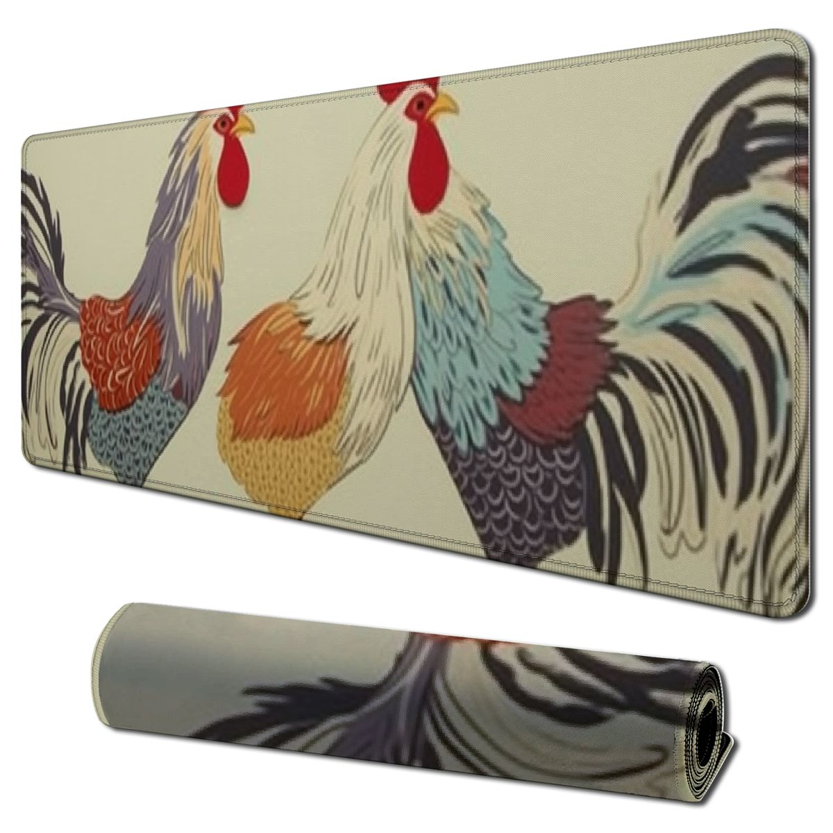 Rooster and Chicken Gaming Mouse Pad Large Mousepad Extended Computer ...