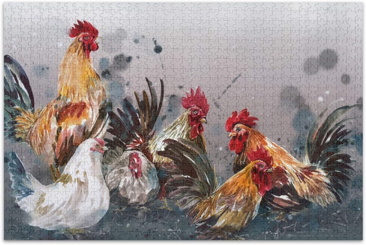 Rooster and Chickens on Farm Jigsaw Puzzle for Adults 300 Pieces, Fun ...