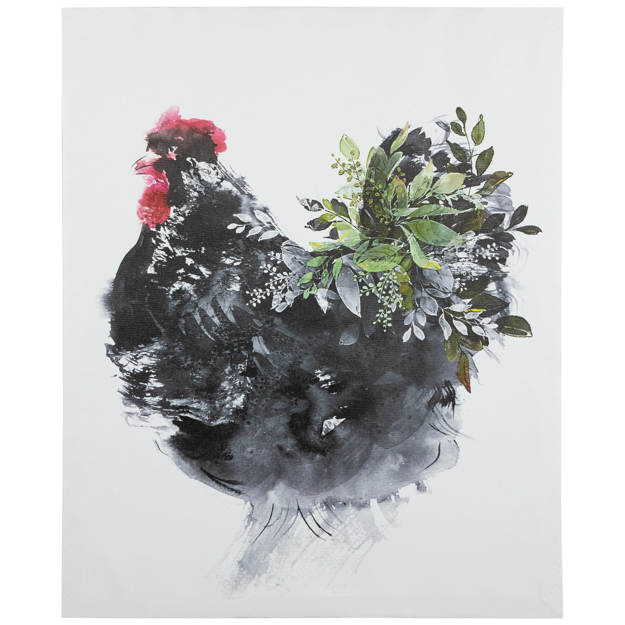 Northlight Rooster with Foliage Canvas Wall Art - 19.5" x 15.75 ...