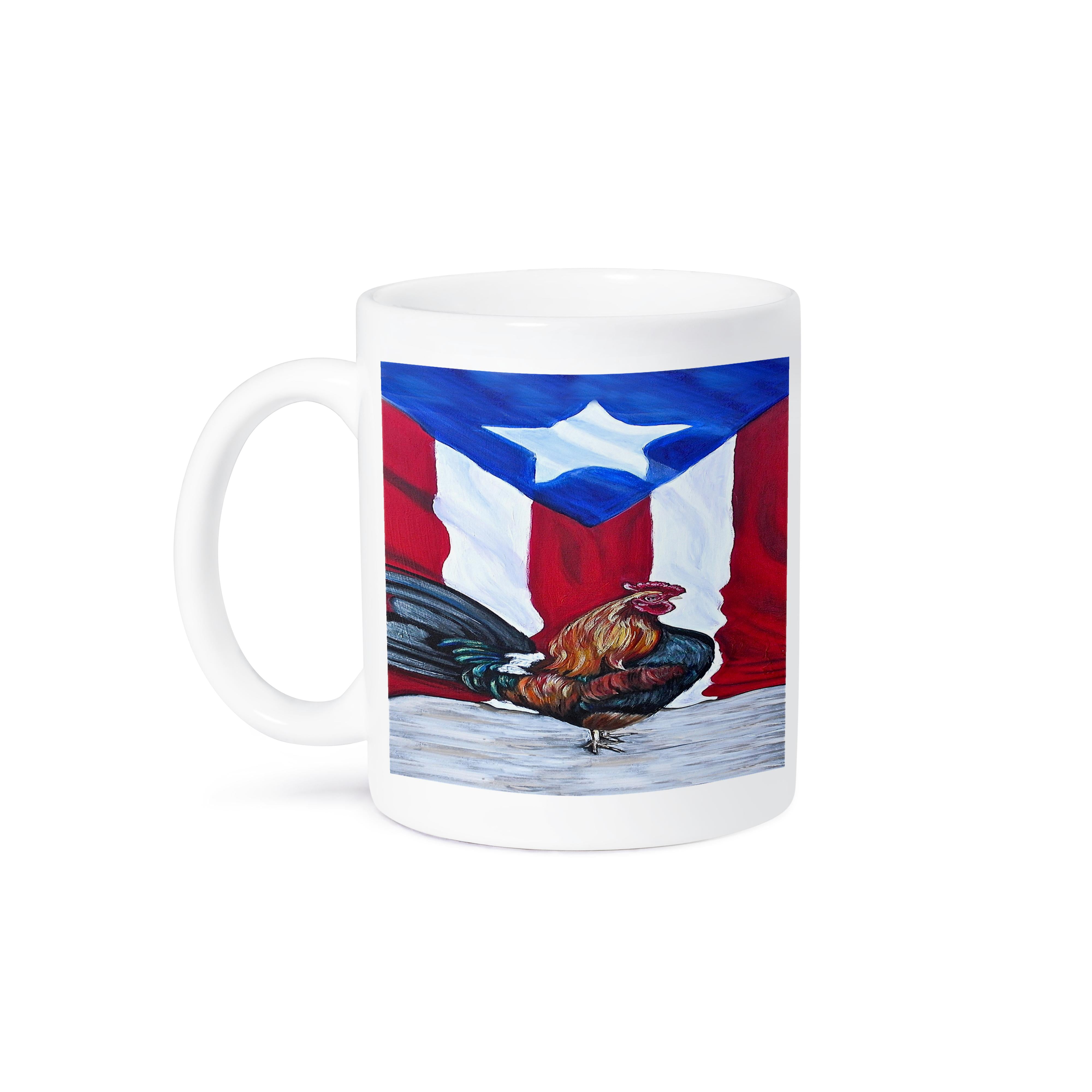 3dRose, Rooster with Puerto Rican Flag, 11oz Mug - Walmart.com