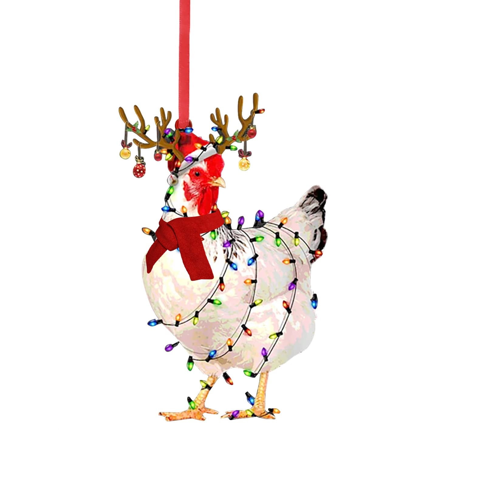 Rooster with Scarf Holiday Decoration Chicken Christmas Ornaments ...