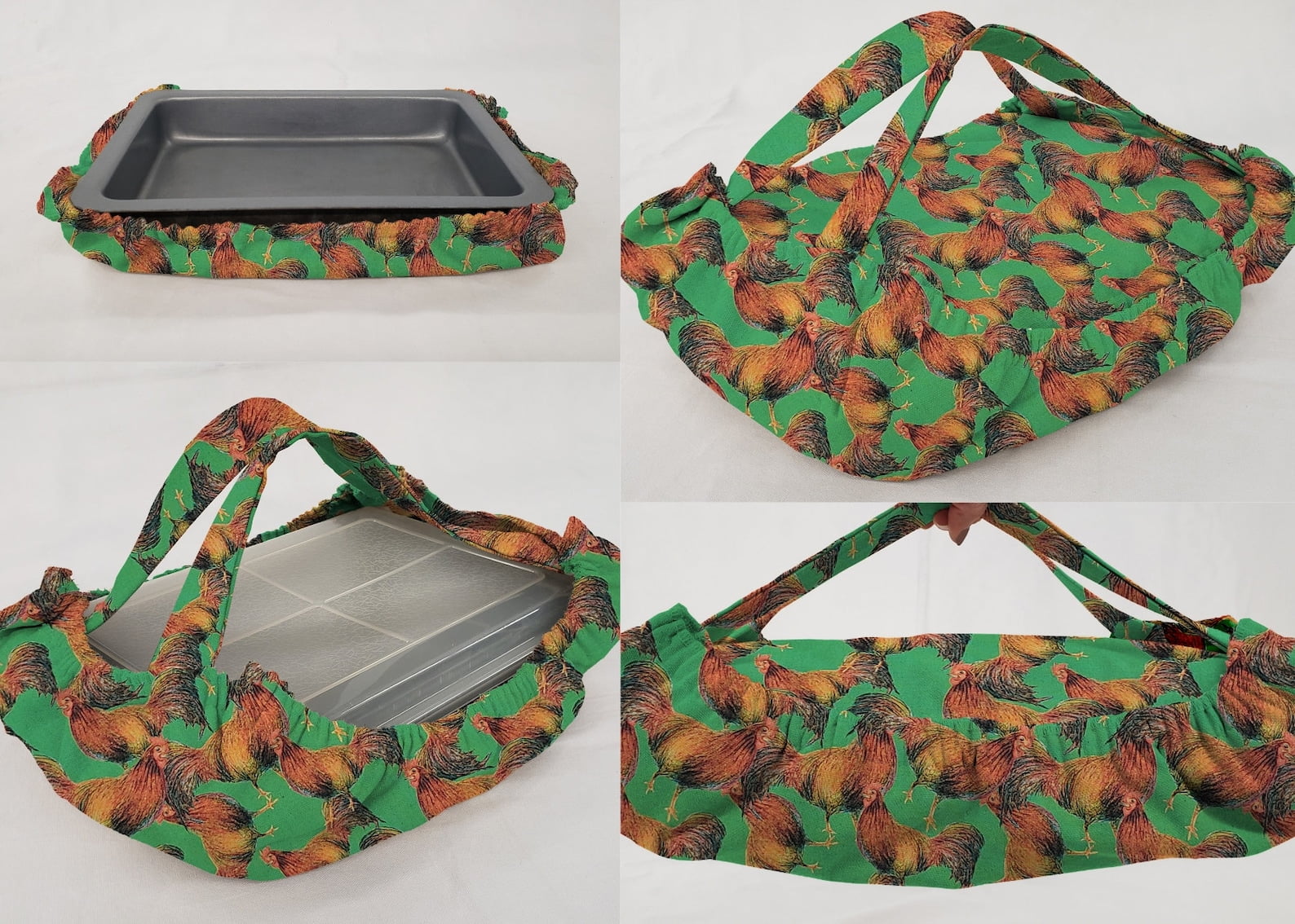 Roosters Casserole Baking Pan or Pie Plate Cozy and Carrier by Penny's ...