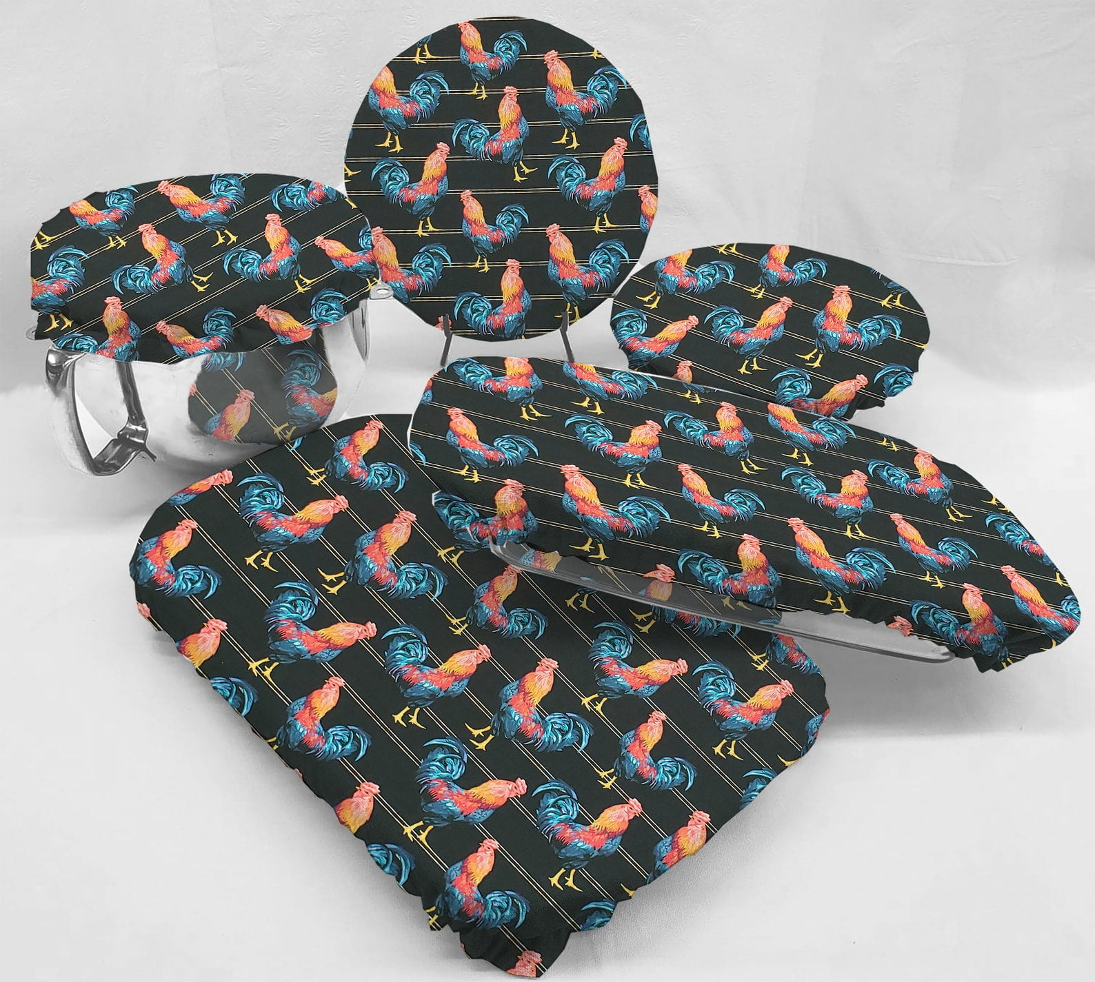 Roosters Reusable Fabric Bowl and Casserole Pan Covers by Penny's ...