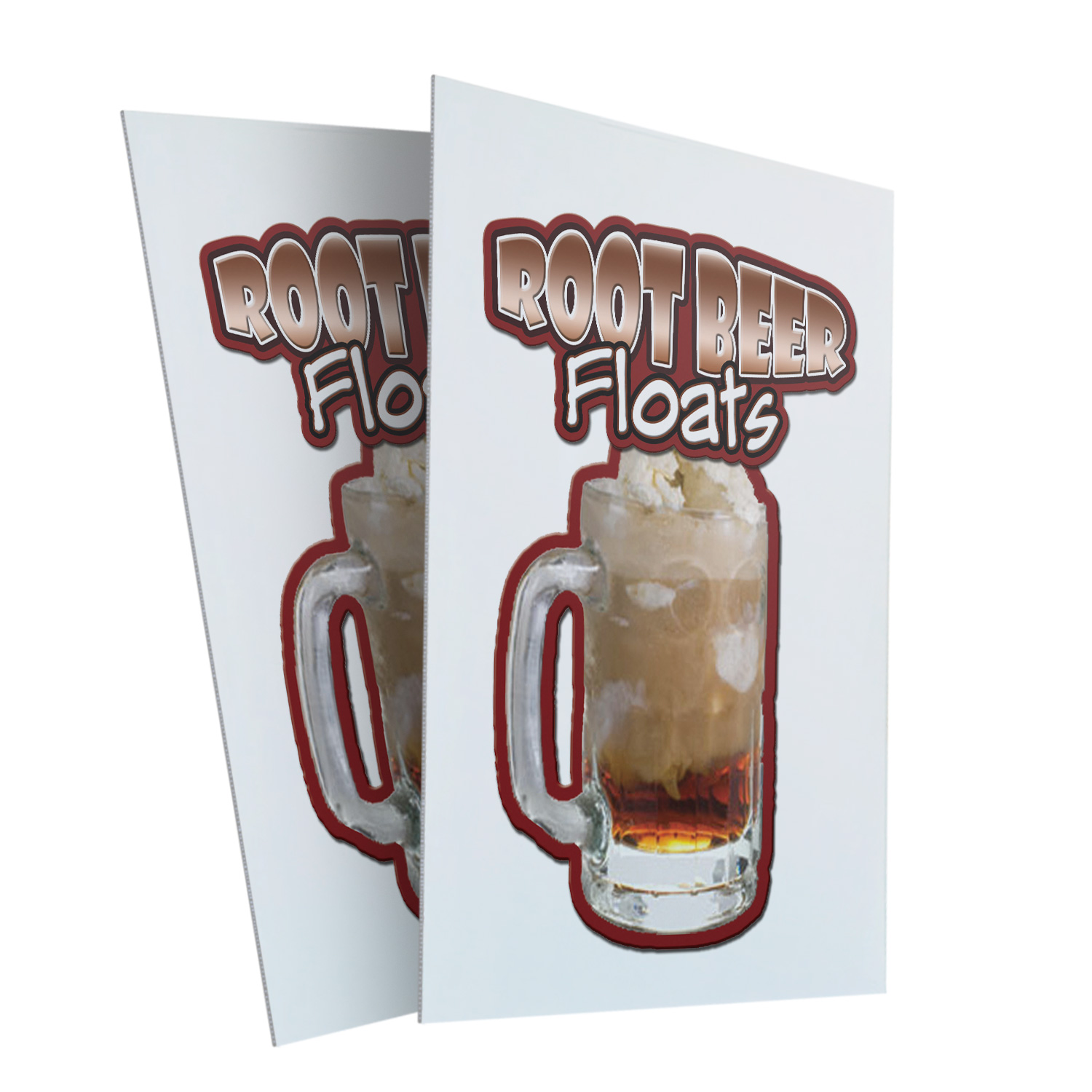 Root Beer Float (2-PACK) 24" x 36" Plastic Signs | Sign Insert 4mm ...