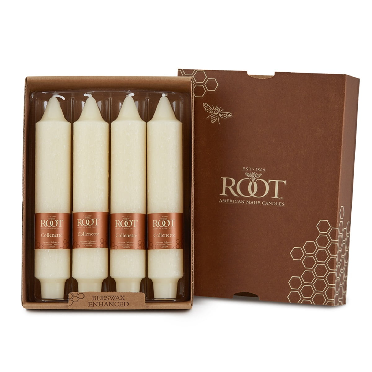 Root Candles Unscented Timberline Collenette 7-Inch Dinner Candles, 4 ...