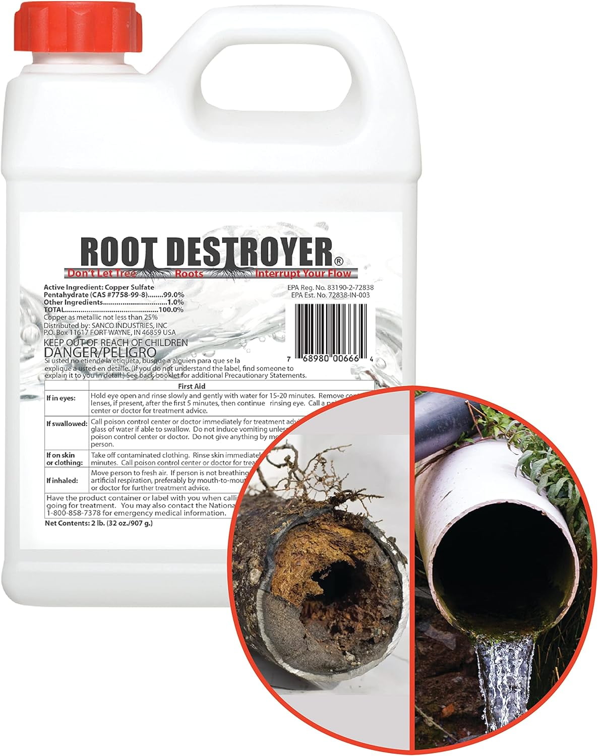 Root Destroyer – 2lbs- Root Killer for Sewer & Pipe Lines- Stops New ...