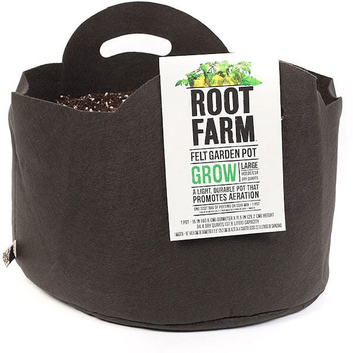 Root Farm 10101-10016 Felt Garden Pot, Large (24 Pack) - Walmart.com