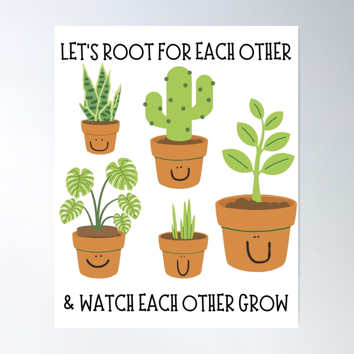 Root For Each Other & Watch Each Other Grow Poster Wall Art, Modern ...