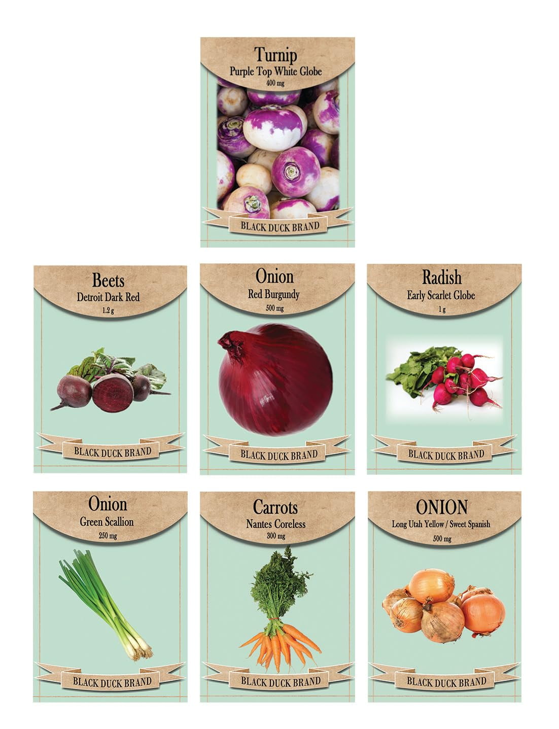 Root Vegetable Seed Set - 7 MVR1 Varieties of Non-GMO Heirloom Premium ...