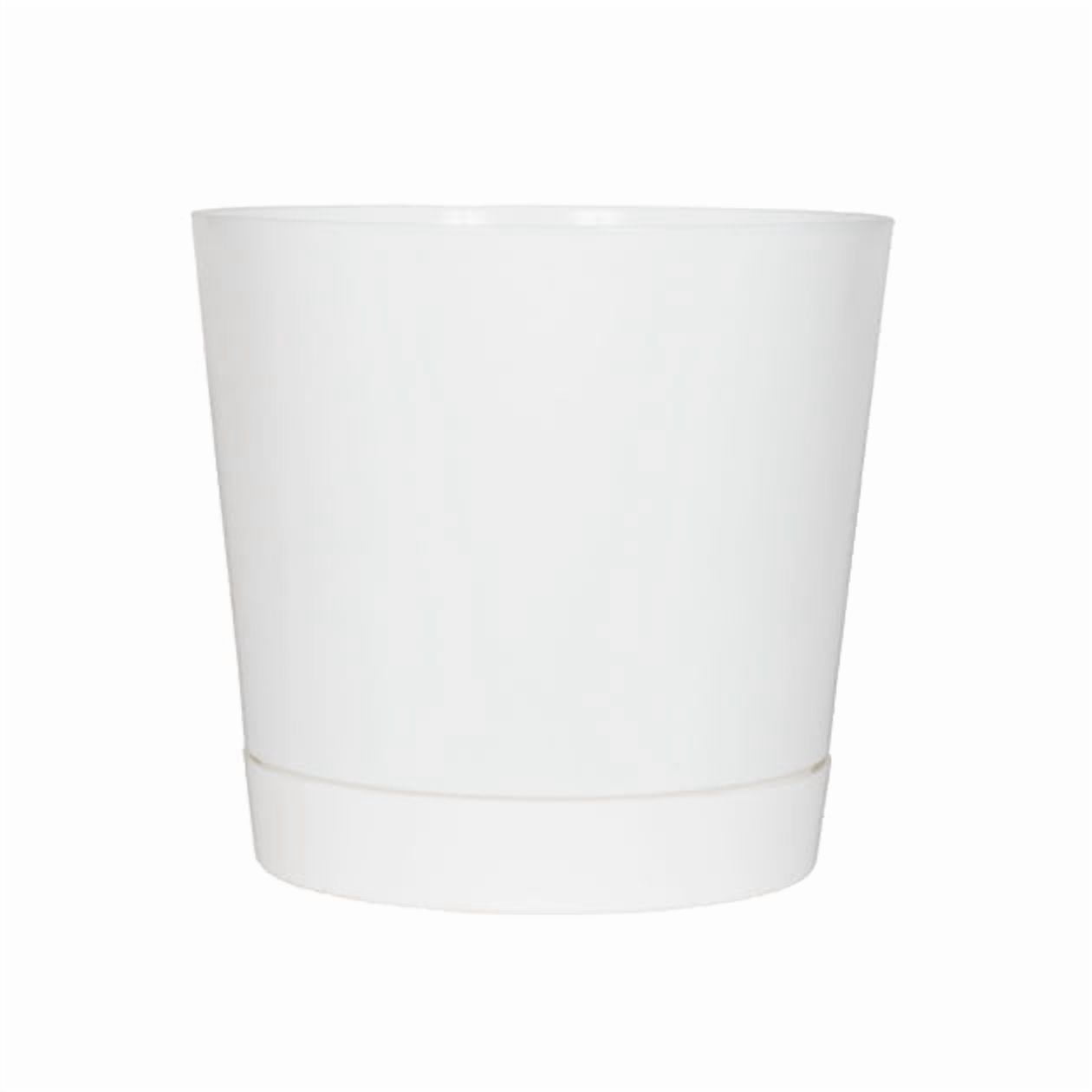 Majestic 10-Inch Full Depth White Cylinder Pot with Large Drainage ...