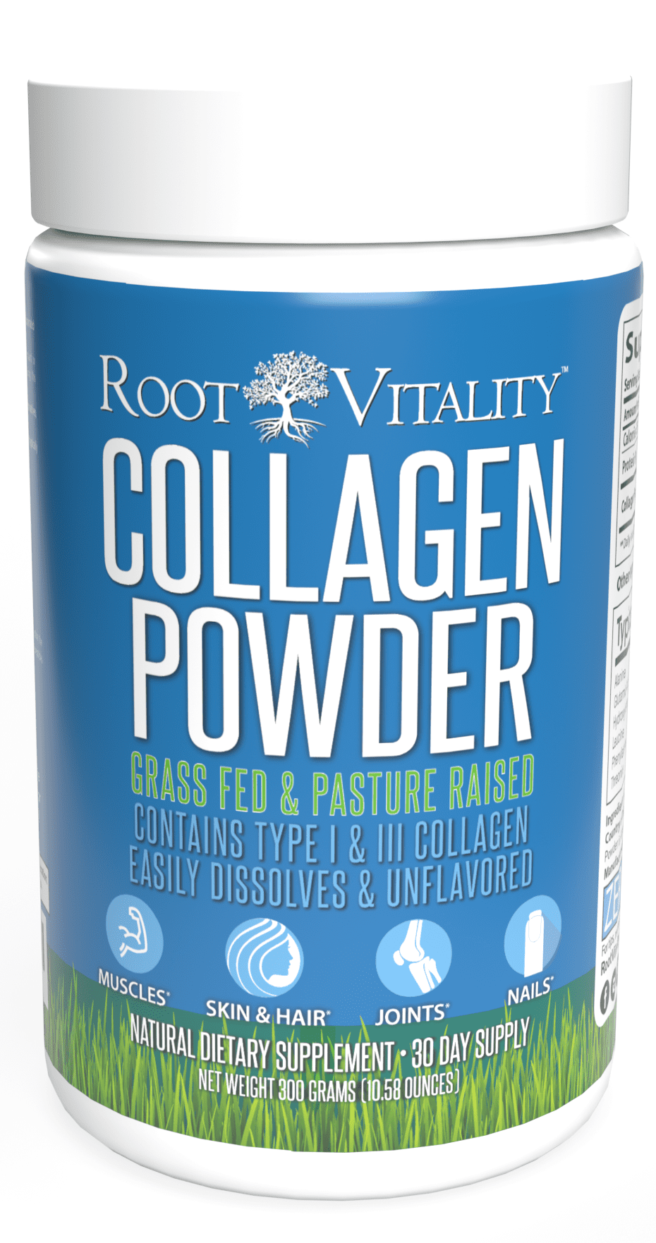 Root Vitality Hydrolyzed Collagen Powder - Supplements for Hair, Skin ...