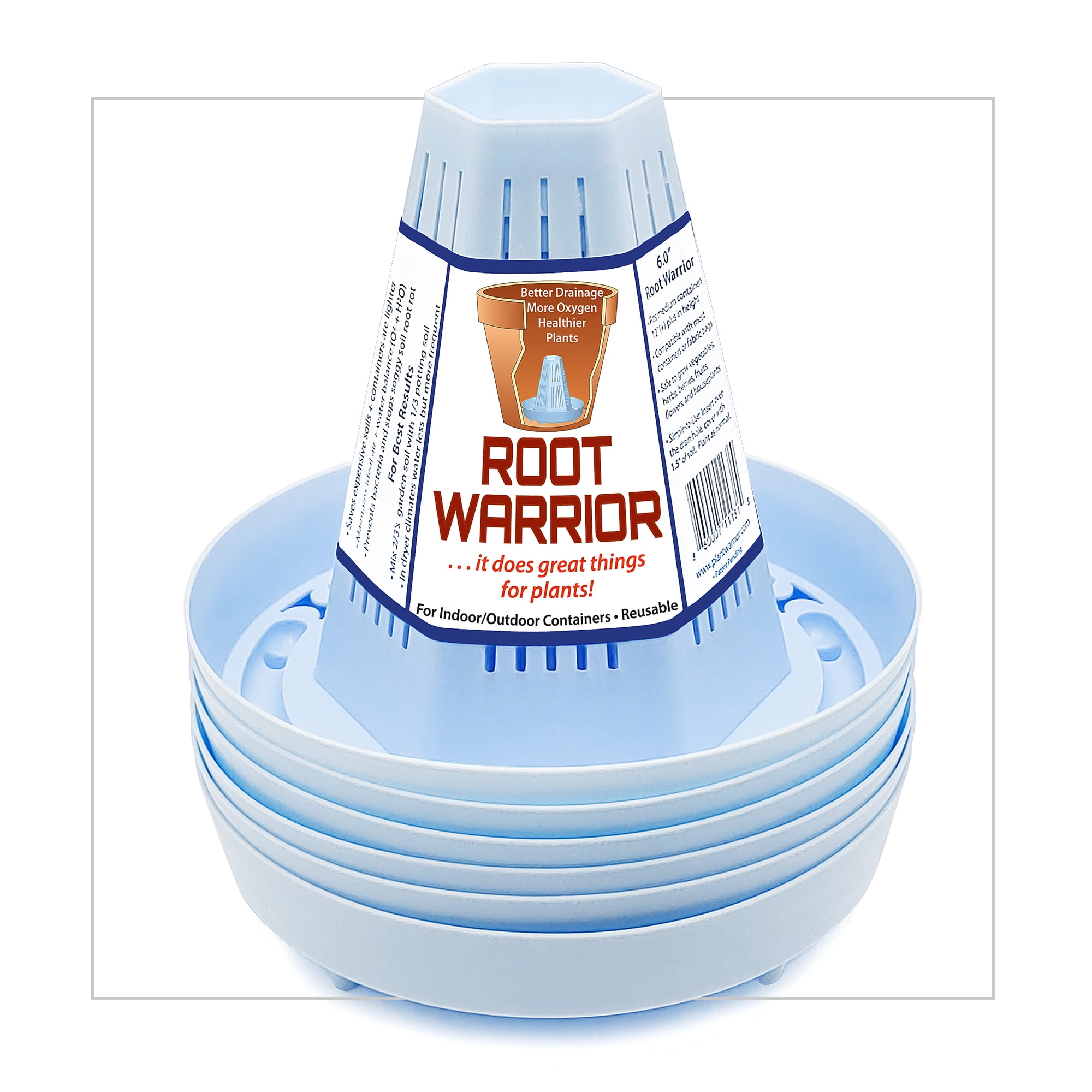 Root Warrior 6-Pack Medium | Prevents Overwatering and Waterlogged Soil ...