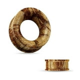 Root Wood Concave Hollow Organic Double Flat Flare Tunnels - Walmart.com