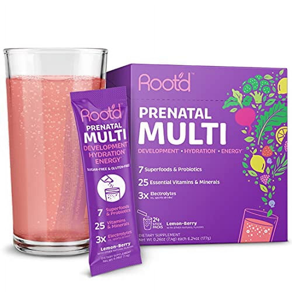 Root'd Prenatal Multivitamin Powder | Postnatal Health | 25 Vitamins ...