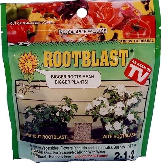Rootblast Fertilizer, 12 oz, Natural Formula Helps Plants Grow Bigger ...
