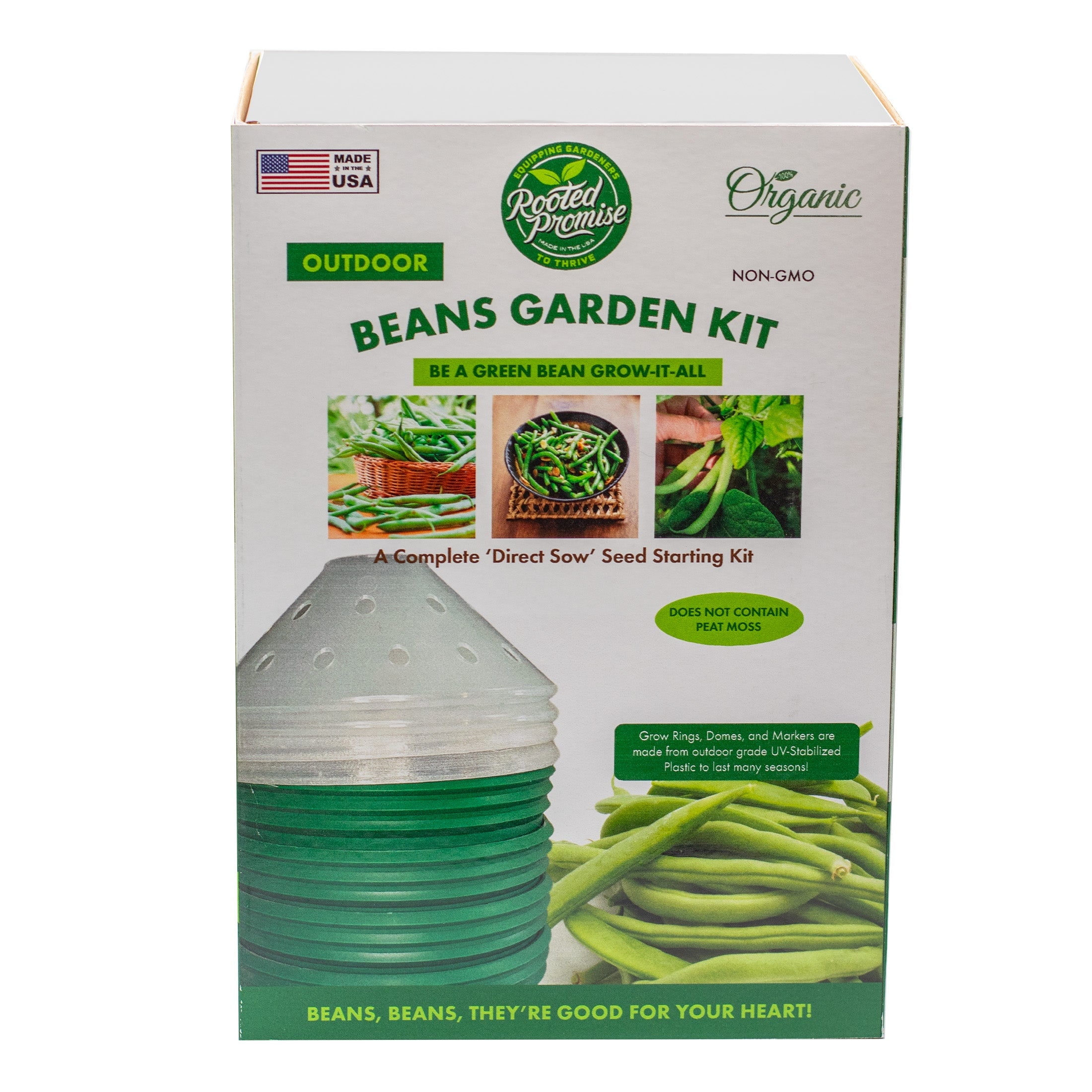 Rooted Promise Beans Garden Kit Organic Green Bean Seed Starting Kit ...