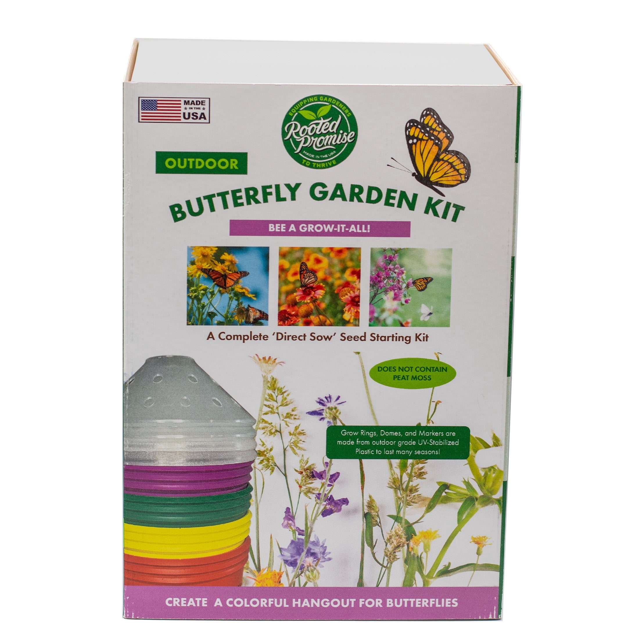 Rooted Promise Butterfly Garden Kit Flower and Herb Outdoor Seed ...