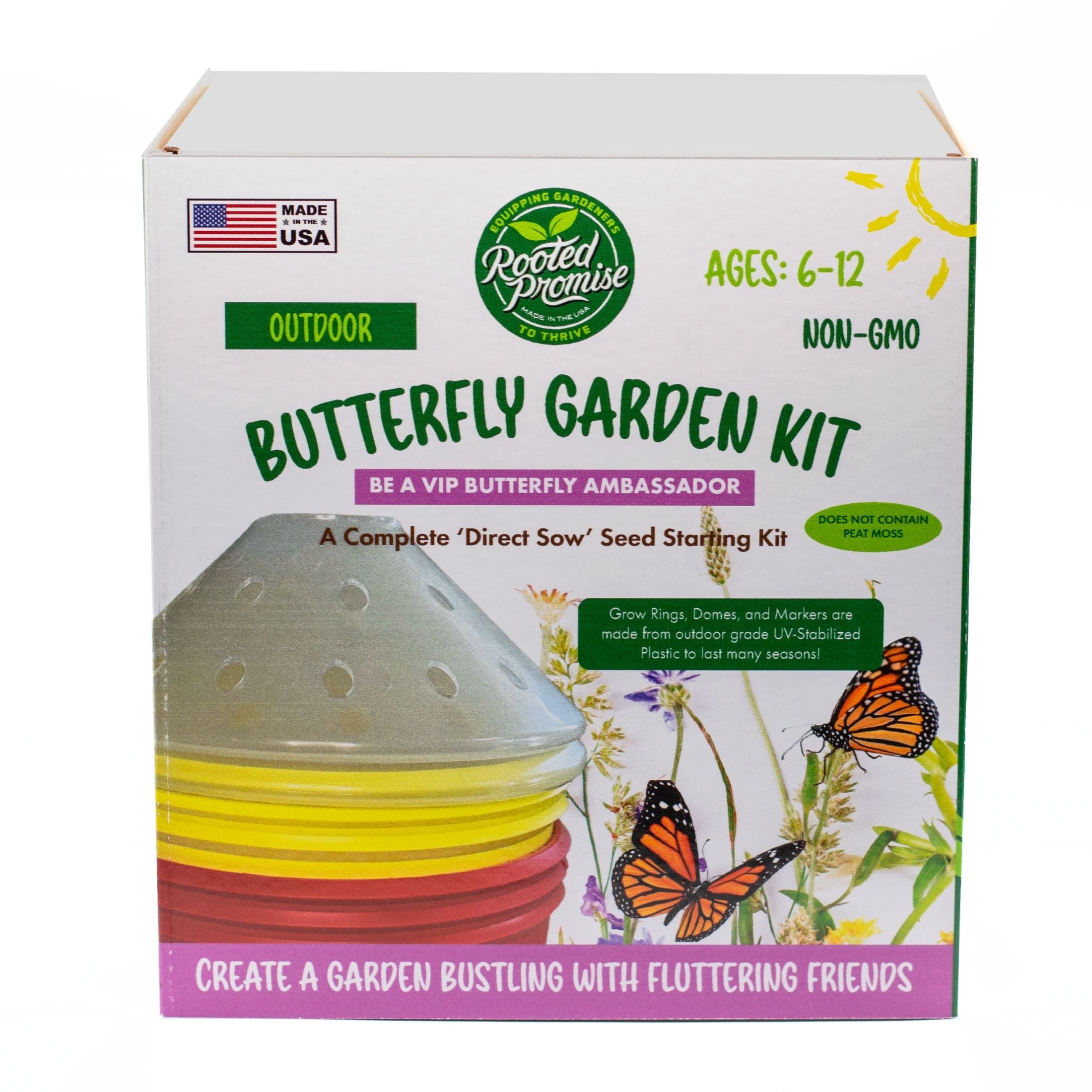 Rooted Promise Butterfly Garden Kit Kids Flower and Herb Seed Starter ...