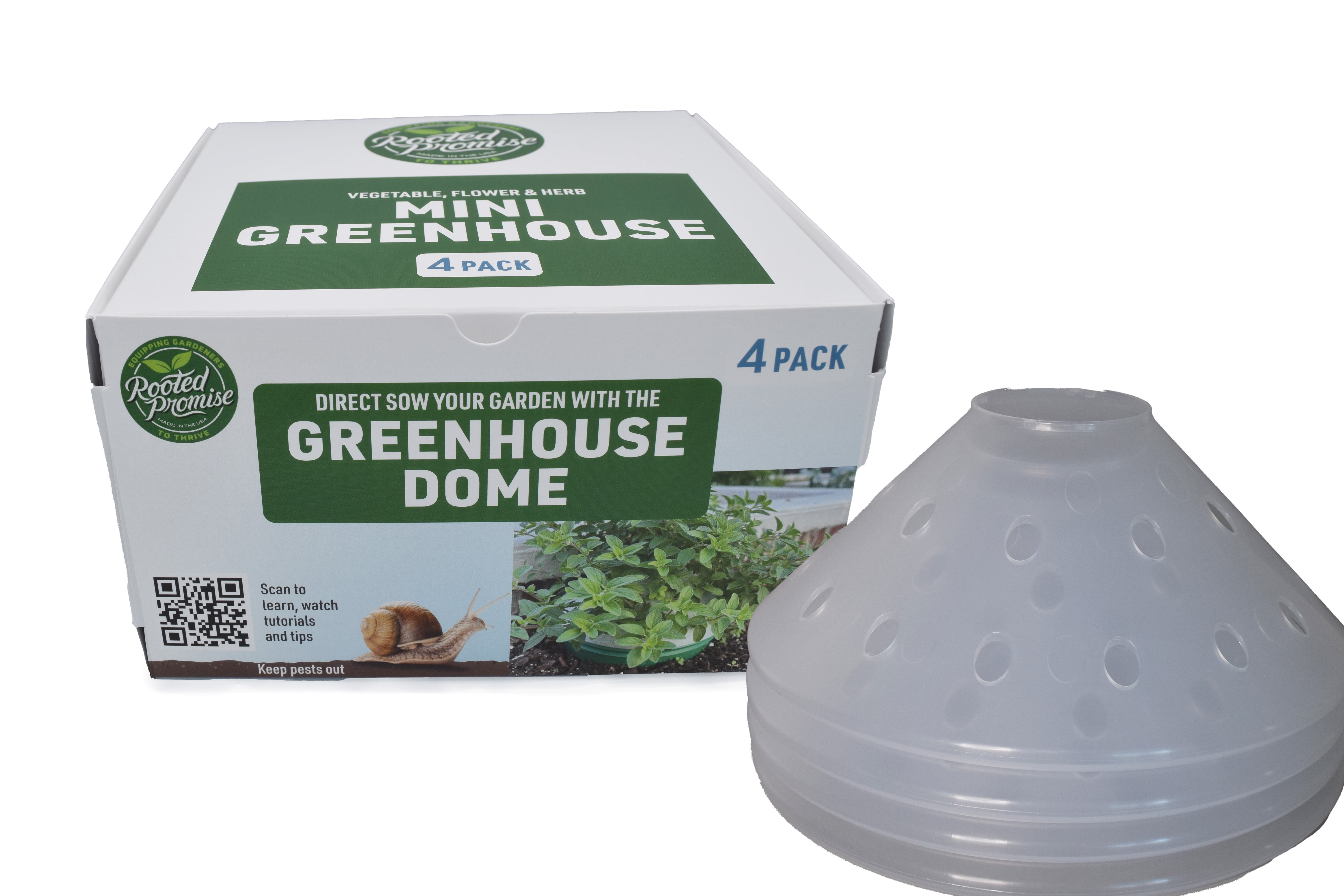 Rooted Promise Plant Greenhouse Dome Round 7 inch for Veggies Herbs ...