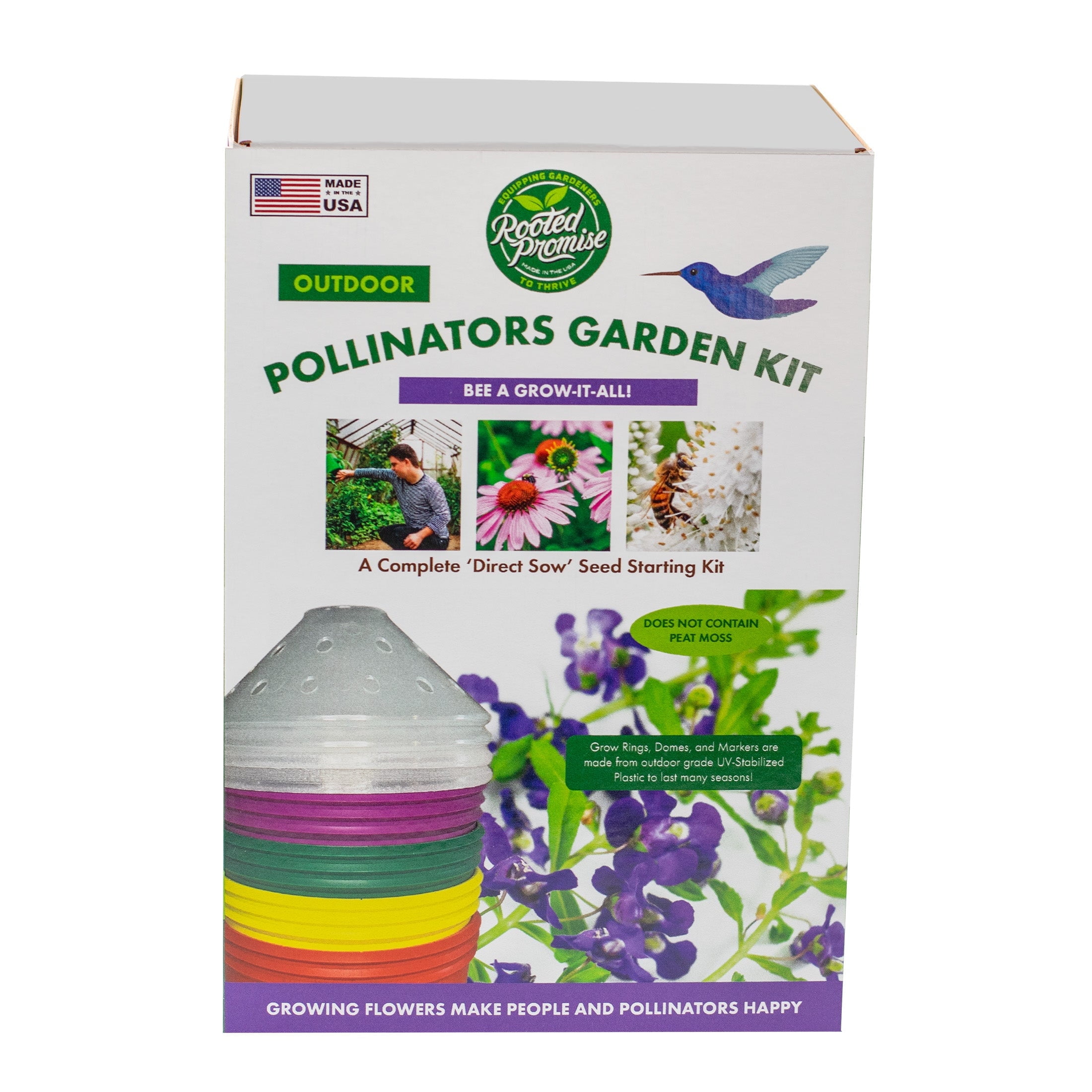 Rooted Promise Pollinators Garden Kit Outdoor Seed Starter Kit with ...