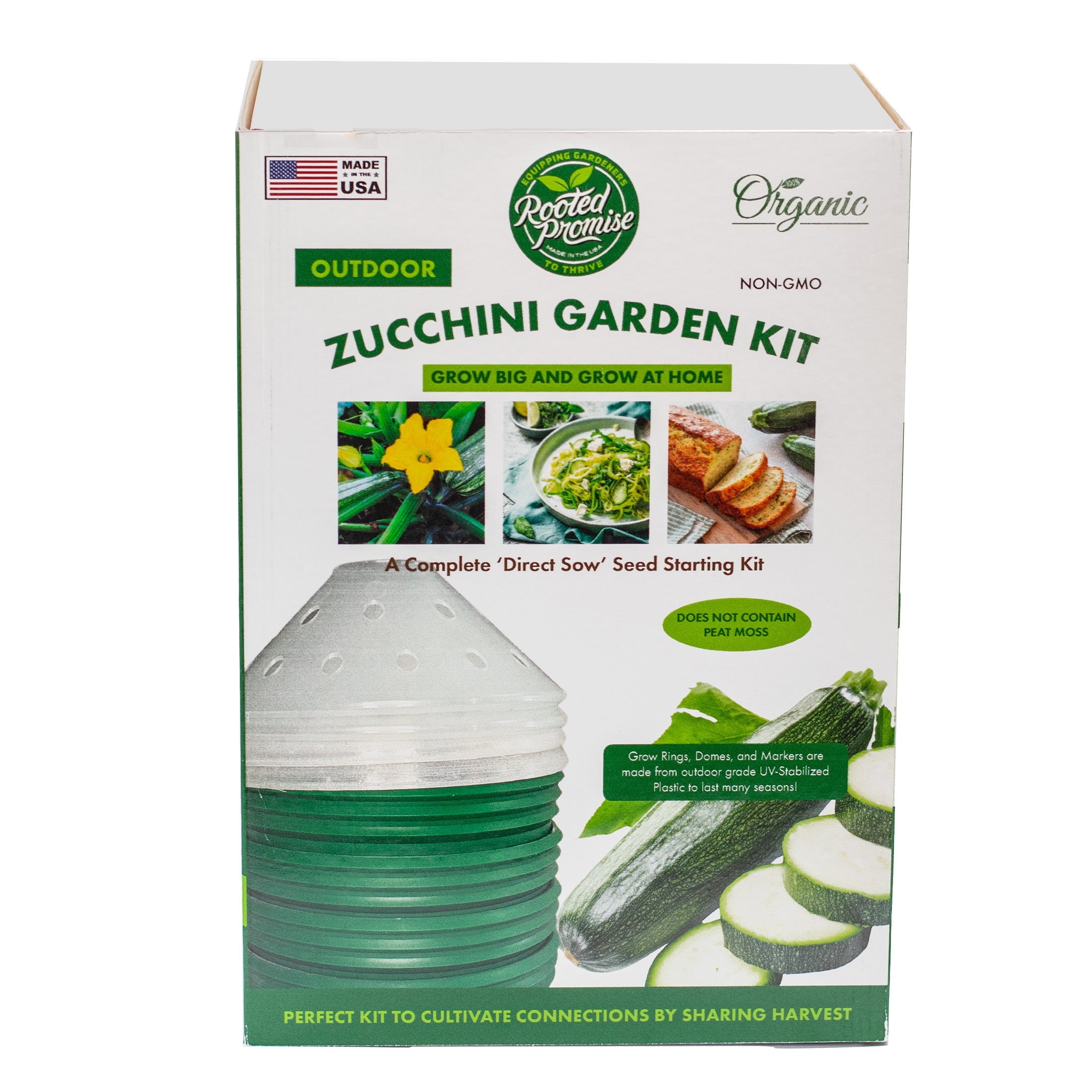 Rooted Promise Zucchini Garden Kit Organic Squash Seed Starting Kit ...