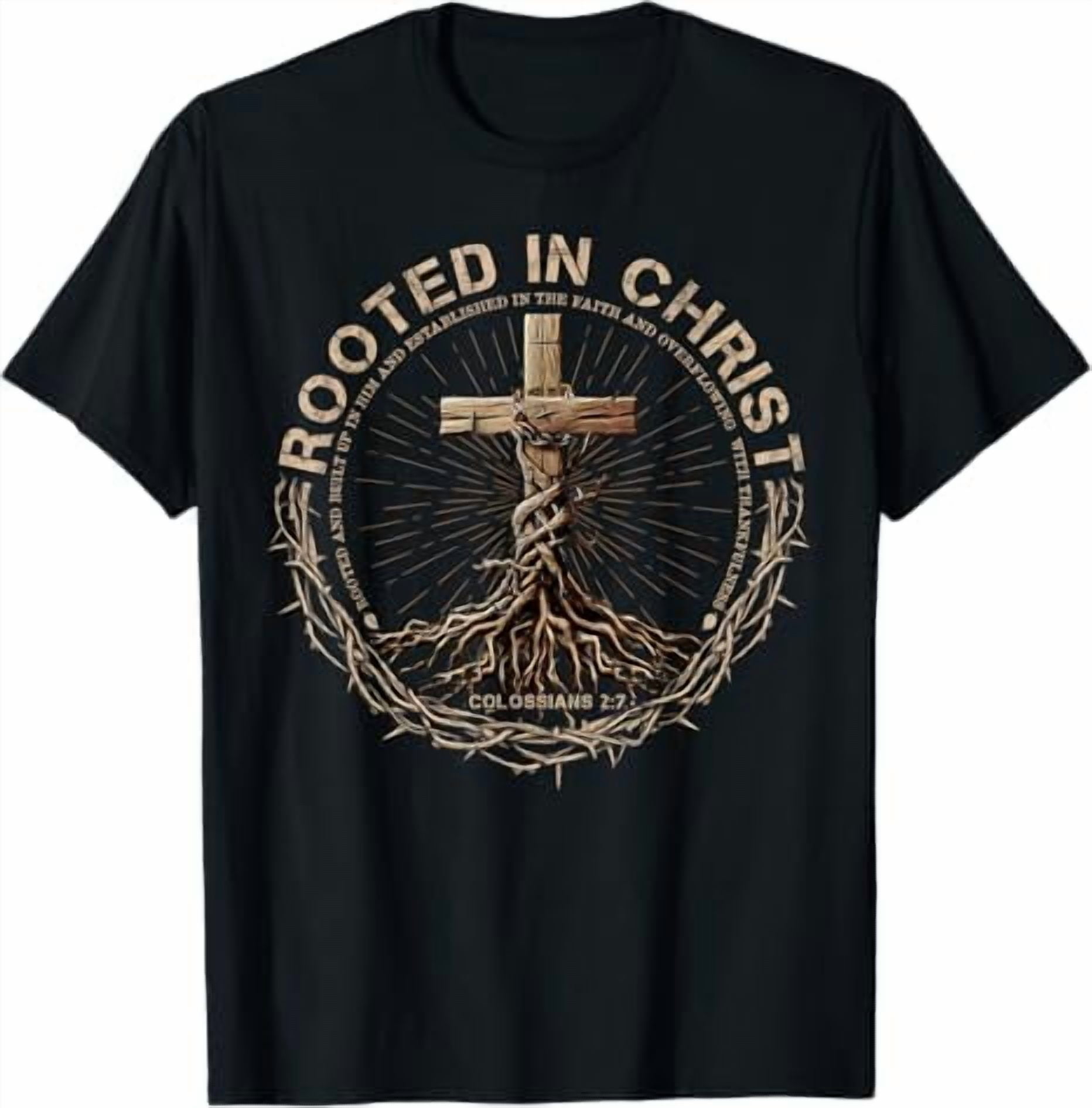 Rooted in Christ Shirt, Jesus Shirt, Vintage Cross Christian T-Shirt ...