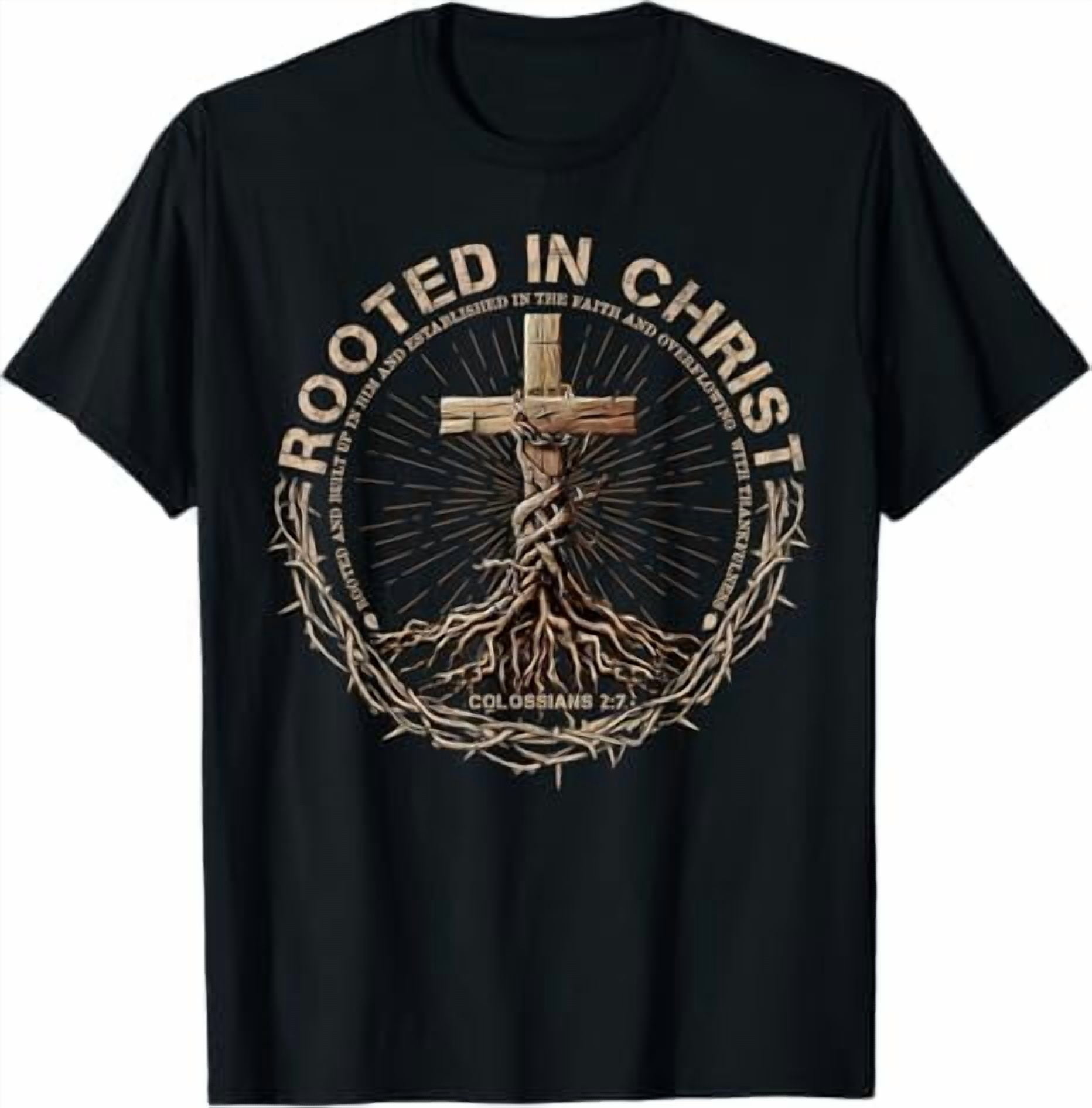 Rooted in Christ Shirt, Jesus Shirts, Christian Cross T-Shirt for Women ...
