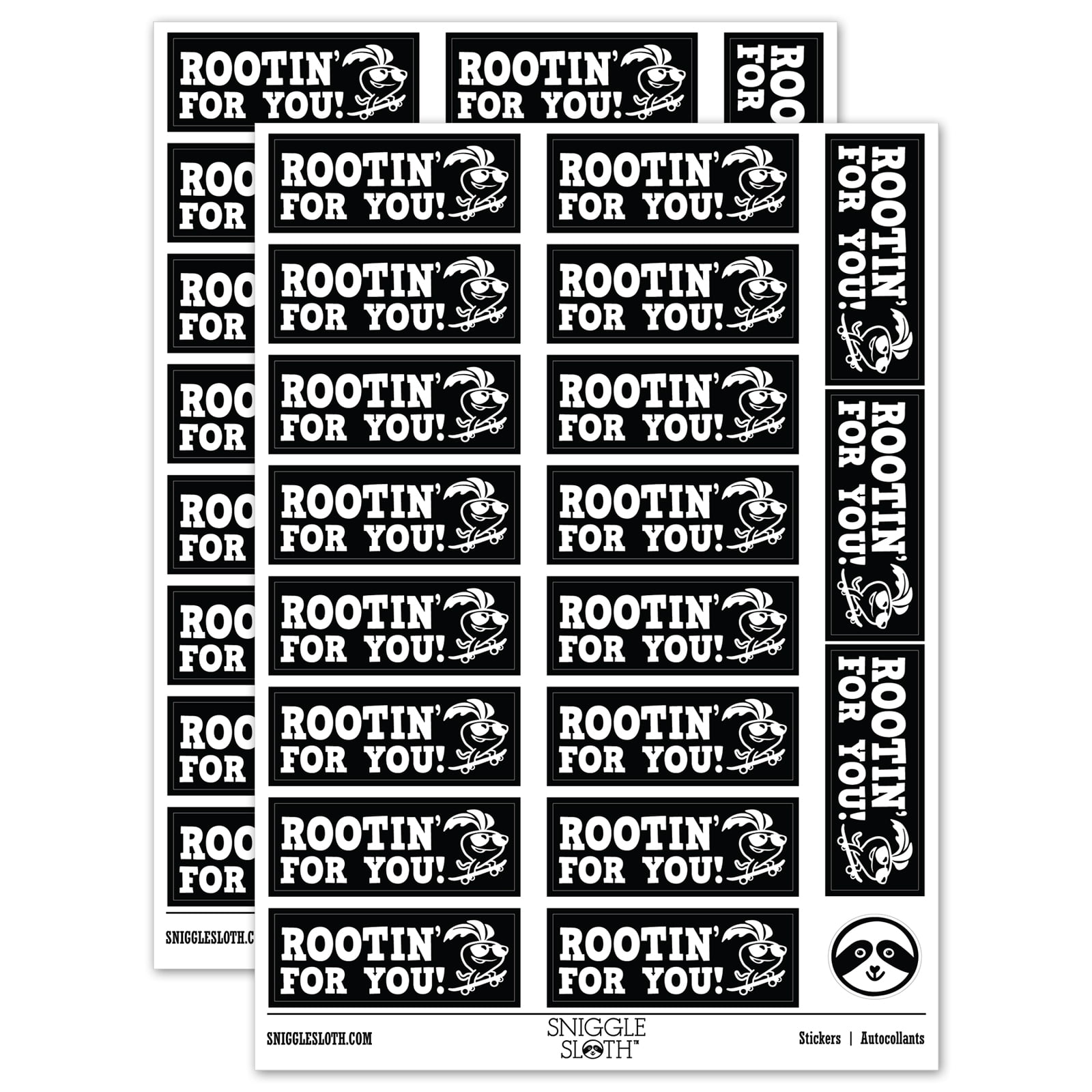 Rootin' For You Radish Teacher Student School Sticker Set - Black ...