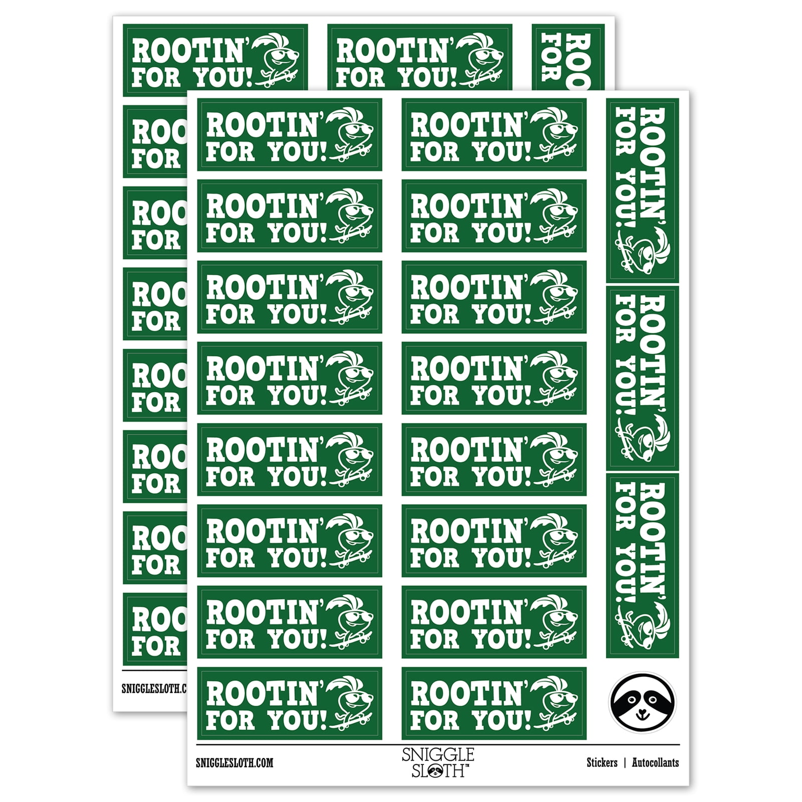 Rootin' For You Radish Teacher Student School Sticker Set - Dark Green ...