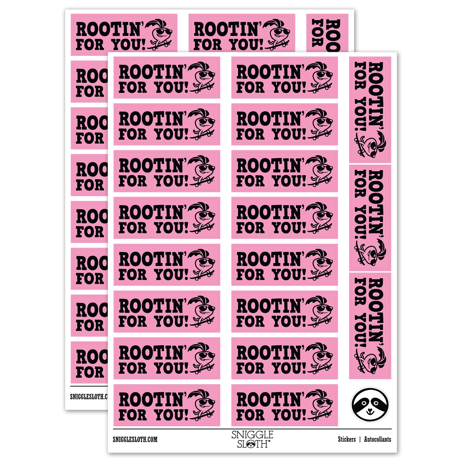 Rootin' For You Radish Teacher Student School Sticker Set - Light Pink ...
