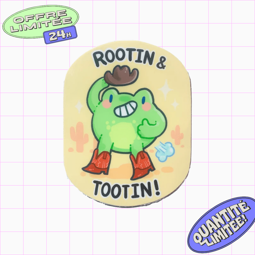 Rootin' and Tootin Cowboy Frog Sticker | Cute Western Froggy Design for ...