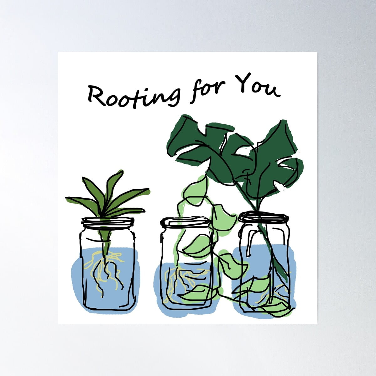 Rooting For You - Plant Design For Encouragement Poster Wall Art ...