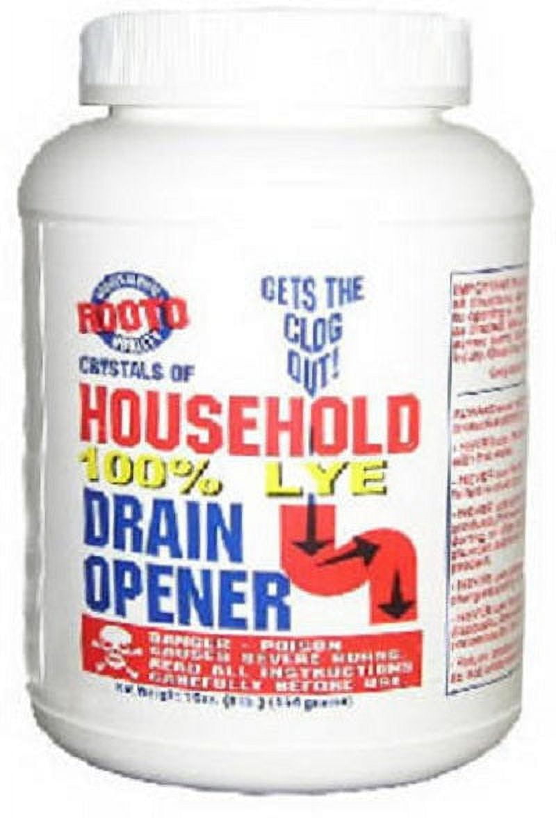 Rooto 1030 1 LB Container Of No. 4 100% Lye Crystal Household Drain ...