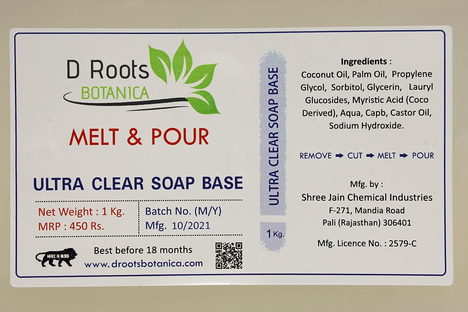 Roots Botanica Ultra Clear Melt and Pour Soap Base 1 kg - Walmart.com