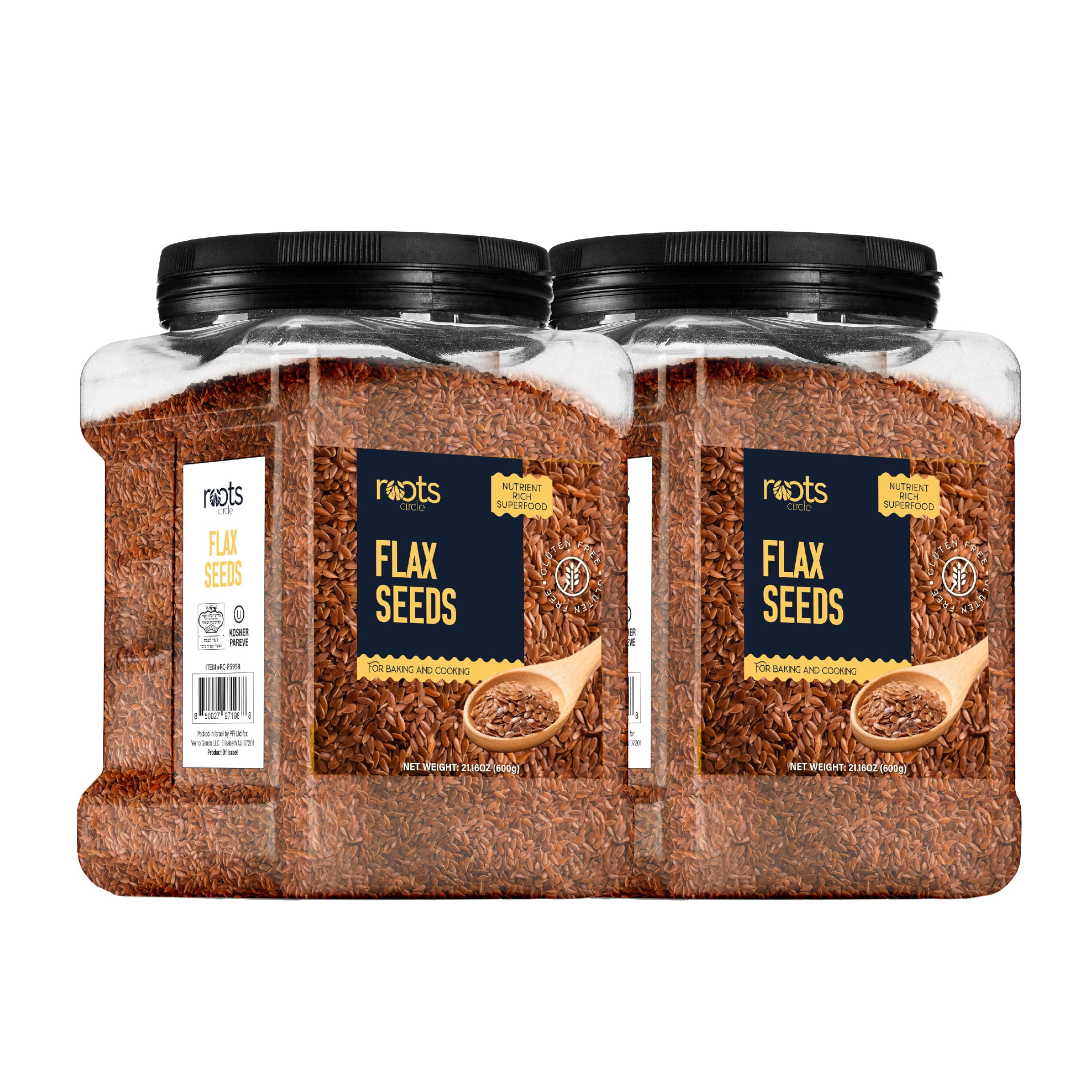 Roots Circle Premium Brown OKA4 Whole Raw Flax Seeds - Rich in Fiber ...