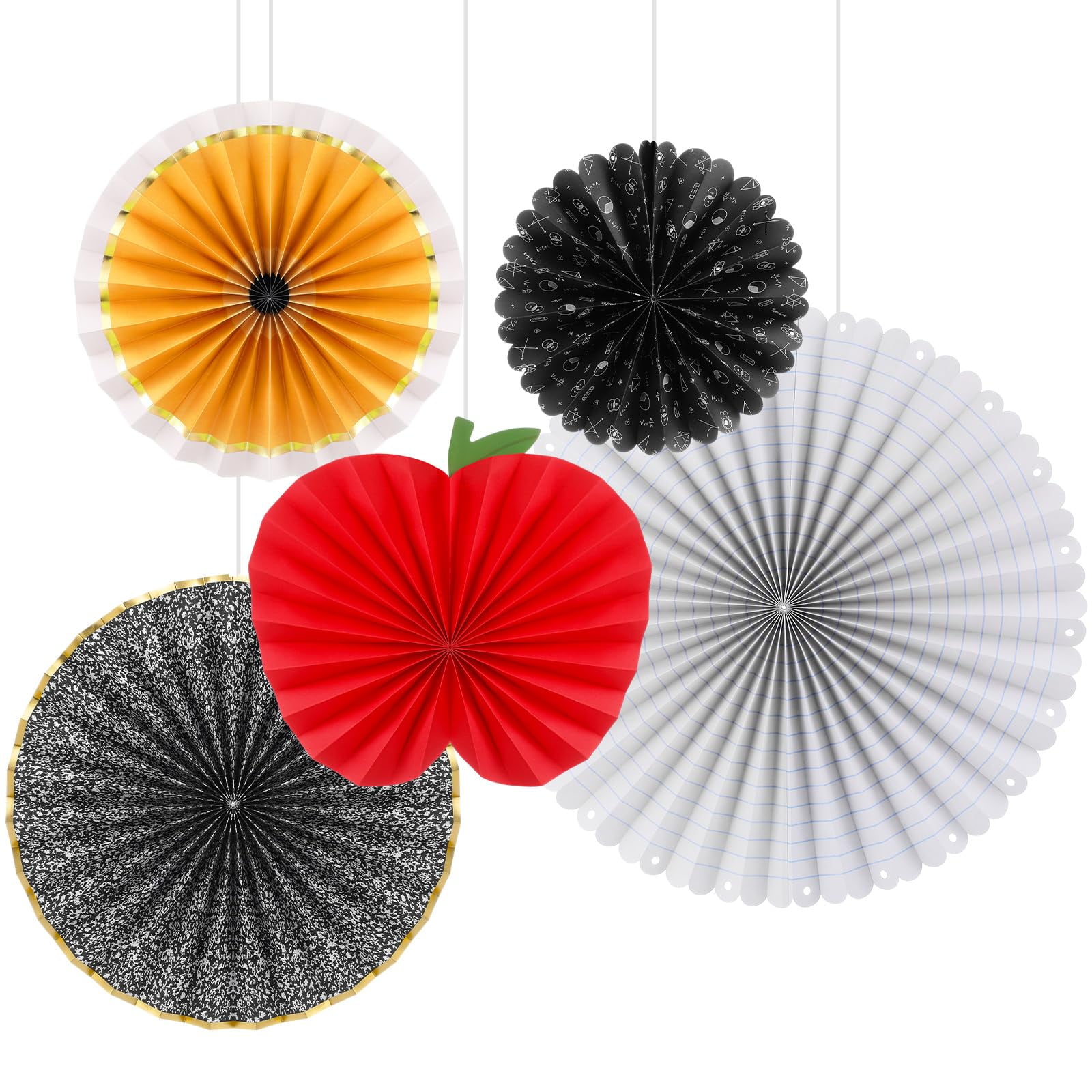 Roowest 15 PcsEGSC to School Hanging Paper Fans to School Classroom ...