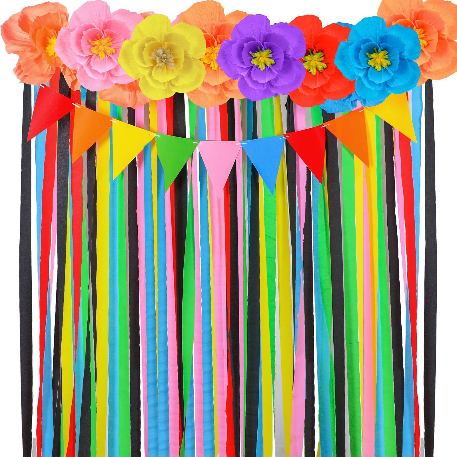 Roowest 16 Pcs Mexican SSF20 Fiesta Party Backdrop Including Colorful ...