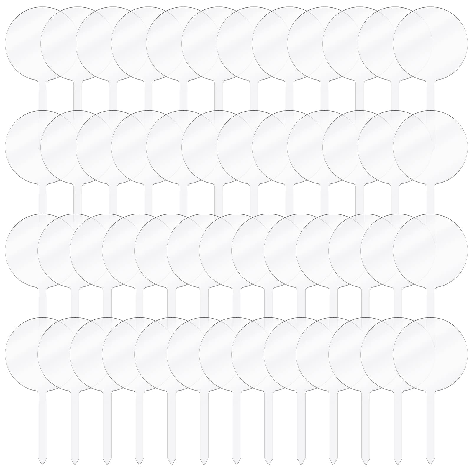 Roowest 50 Pieces 2 Inch Round TVS1 Acrylic Cupcake Toppers Blank Clear ...