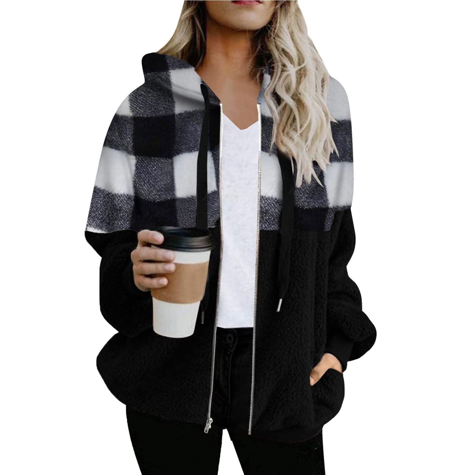 Ropa Para Mujer Womens Jackets, Womens Cardigan Hooded Oversized Fleece ...