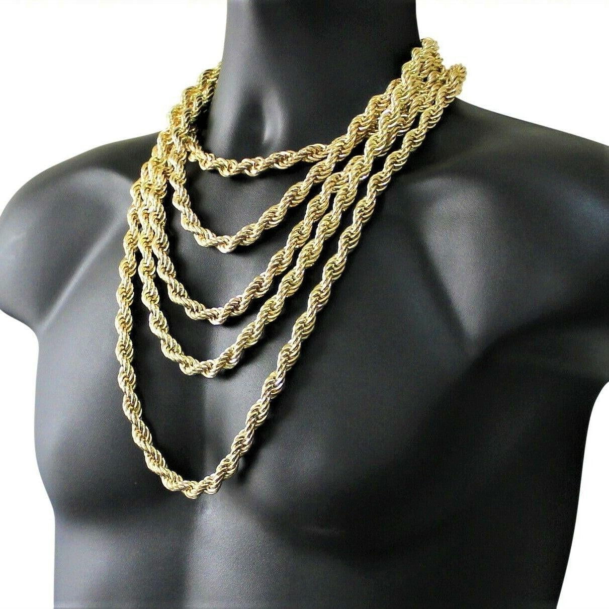 Rope Chain Necklaces for Men Women and Stainless Steel in Gold ...