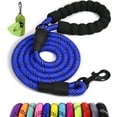 Rope Dog Leash 5 FT with Comfortable Padded Handle, Highly Reflective ...