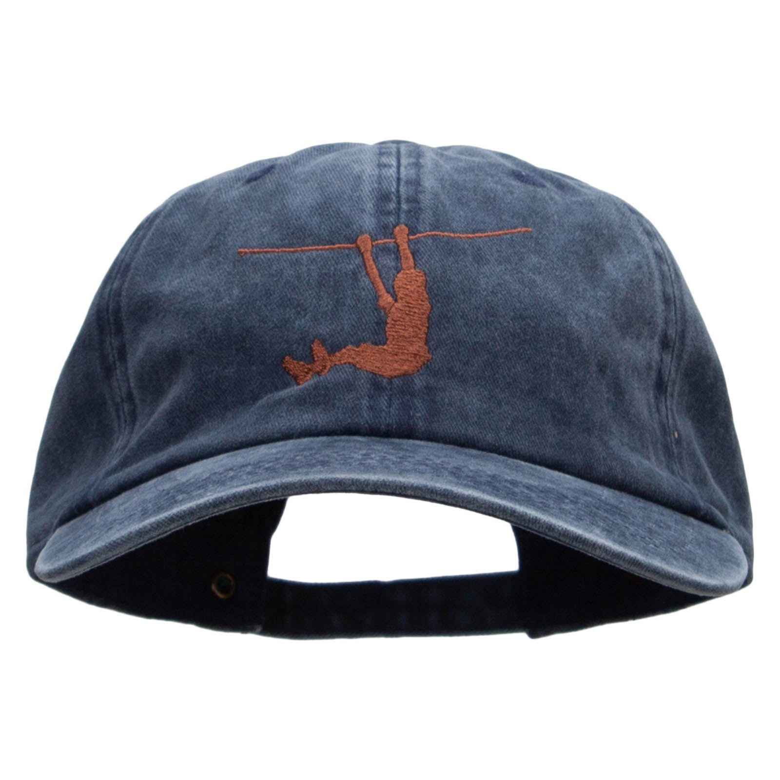Rope Hanging Embroidered Unstructured Pigment Dyed Cotton Cap - Navy ...