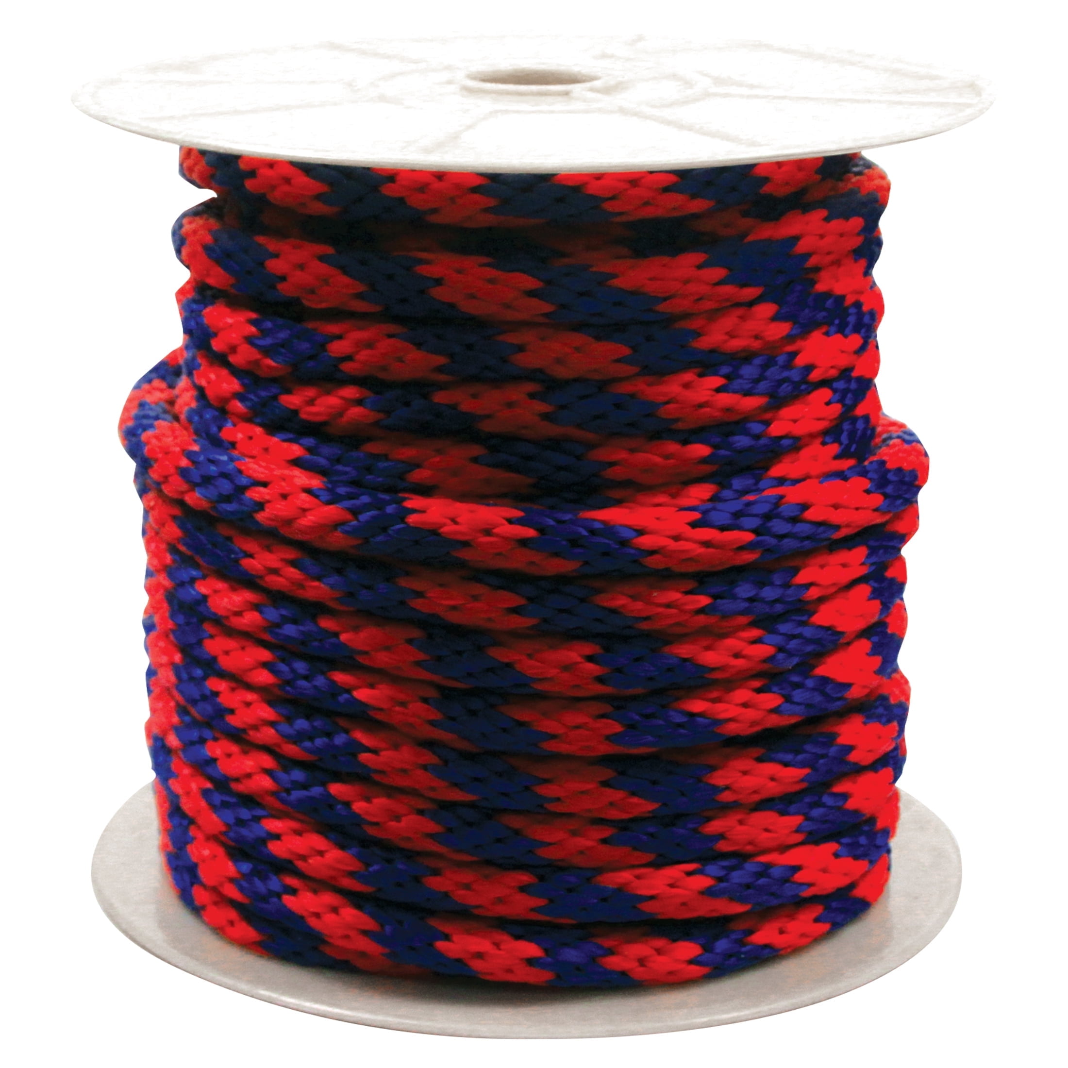 Rope King SBP-58140BR, Solid Braided Poly Rope, 5/8" x 140', Blue/Red ...