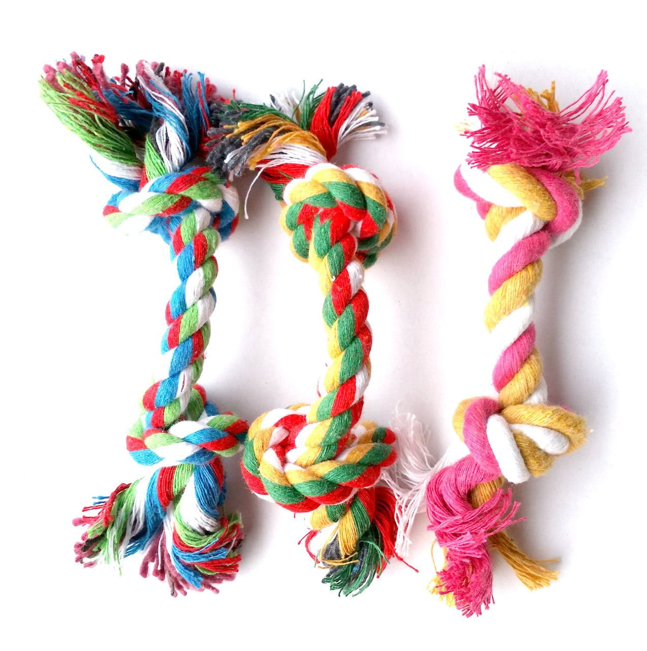 Kats 'N Us 3-Piece Durable Cotton Rope Ball Knot Dog Toy Set for ...