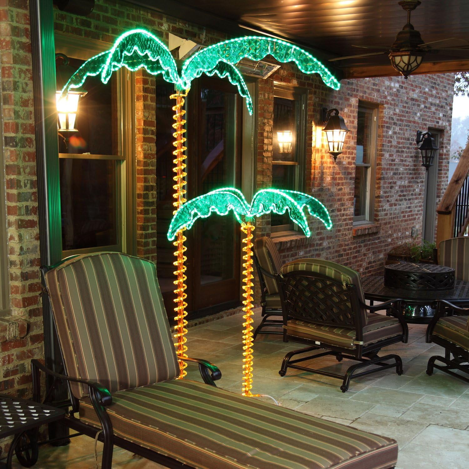 Rope Light Palm Tree - Green - 7' Lighted Palm Tree - Walmart.com